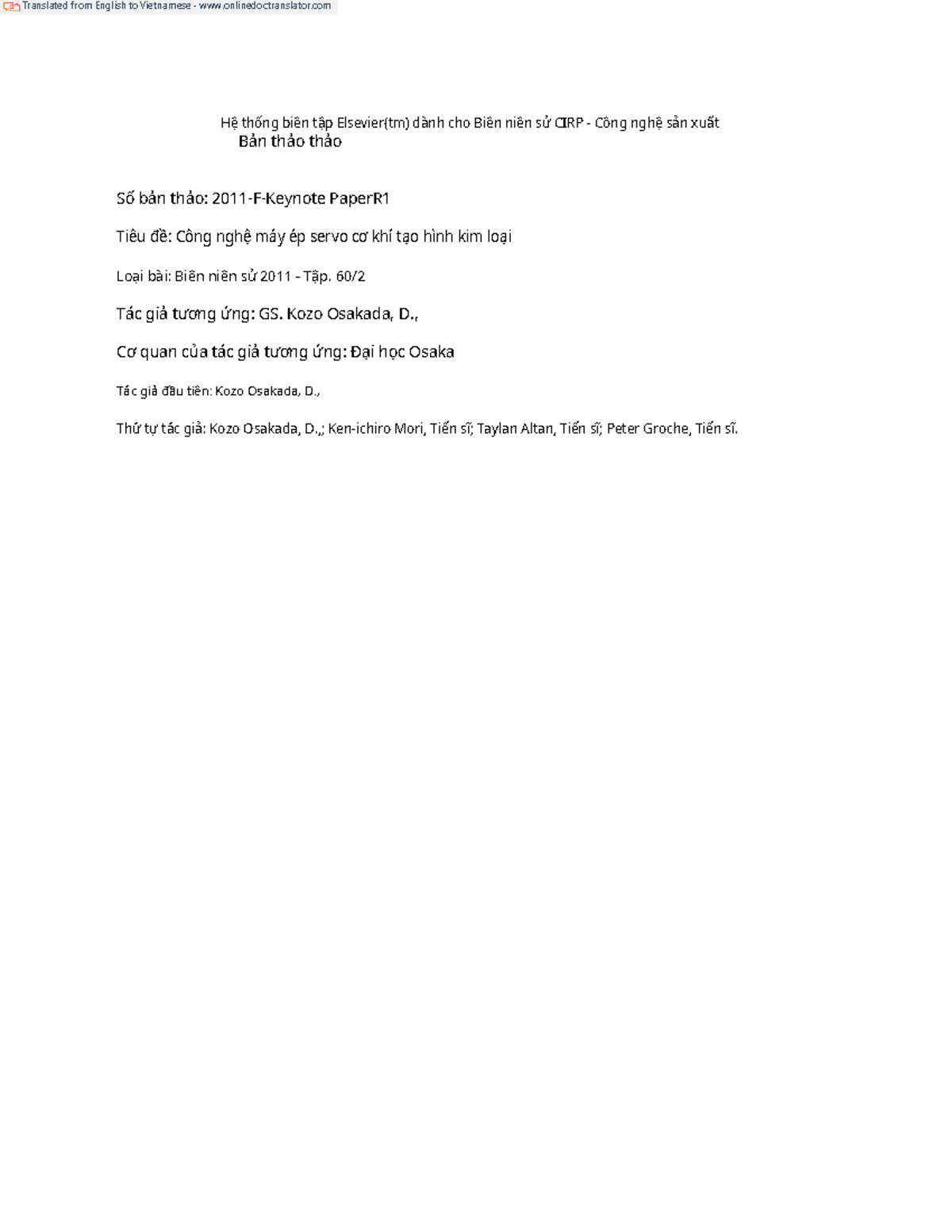 Mechanical servo press technology for metal forming - 22p - Hệ thống ...