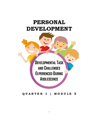 Personal Development Week 5 Module 8 (Q1) - PERSONAL DEVELOPMENT Q U A ...