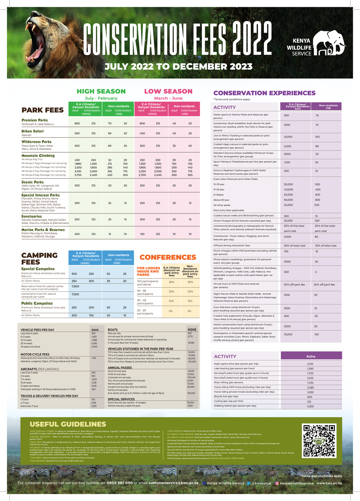 KWS Conservation Fees July 2022 to December 2023 10 - Premium Parks ...