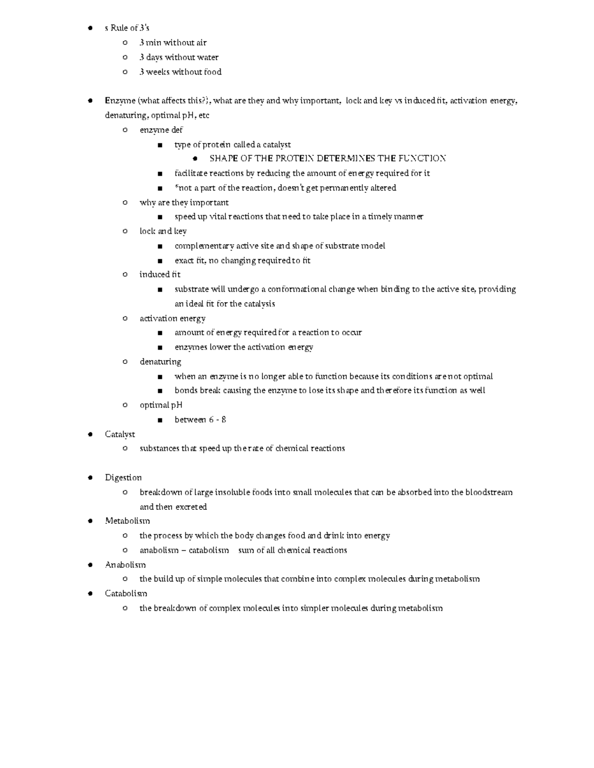 PLTW Human Body Systems 3.1 + 3.2 Study Guide - s Rule of 3’s 3 min ...