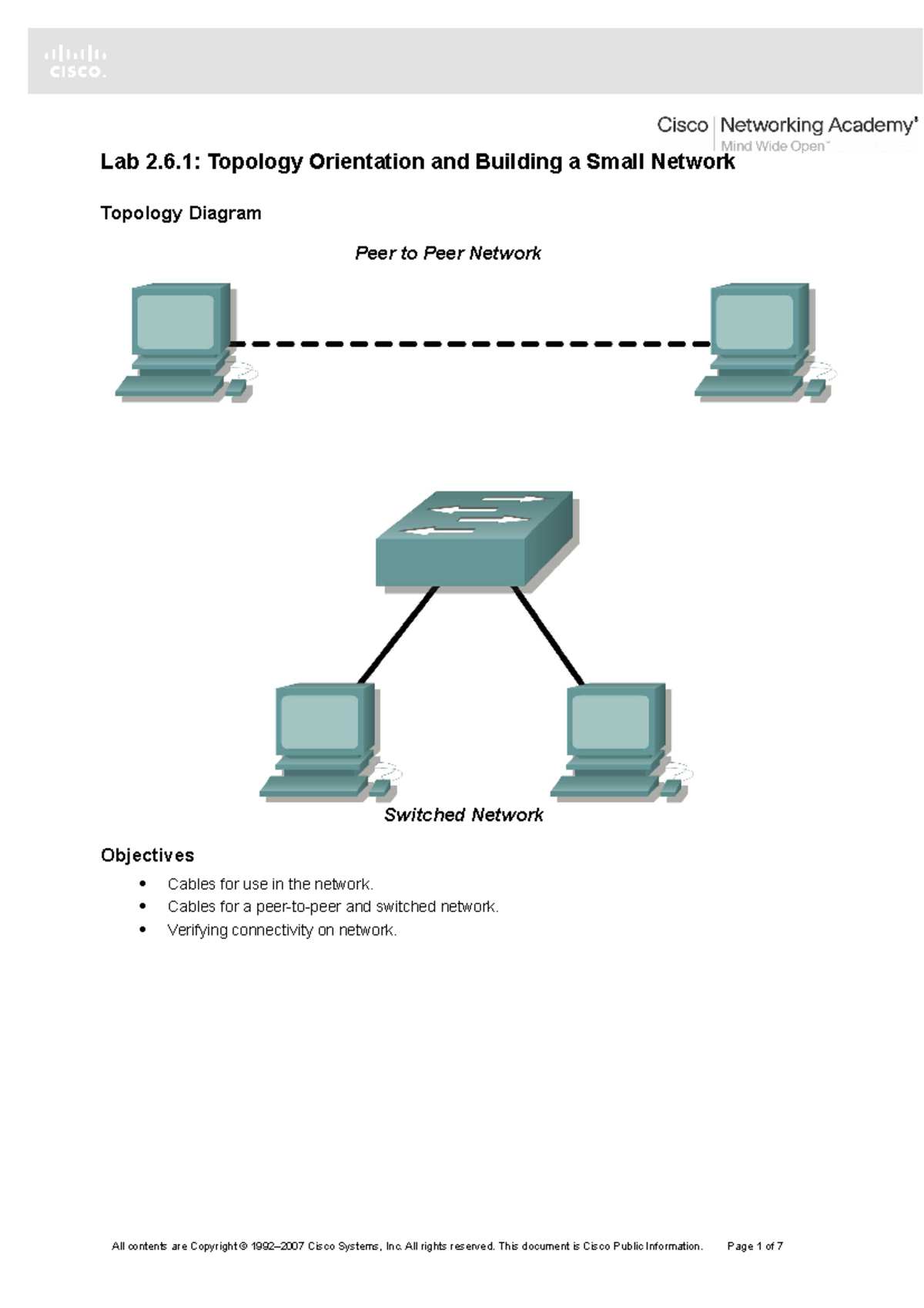 Lecture notes, lecture Lab 2.6.1: Topology Orientation and Building a ...