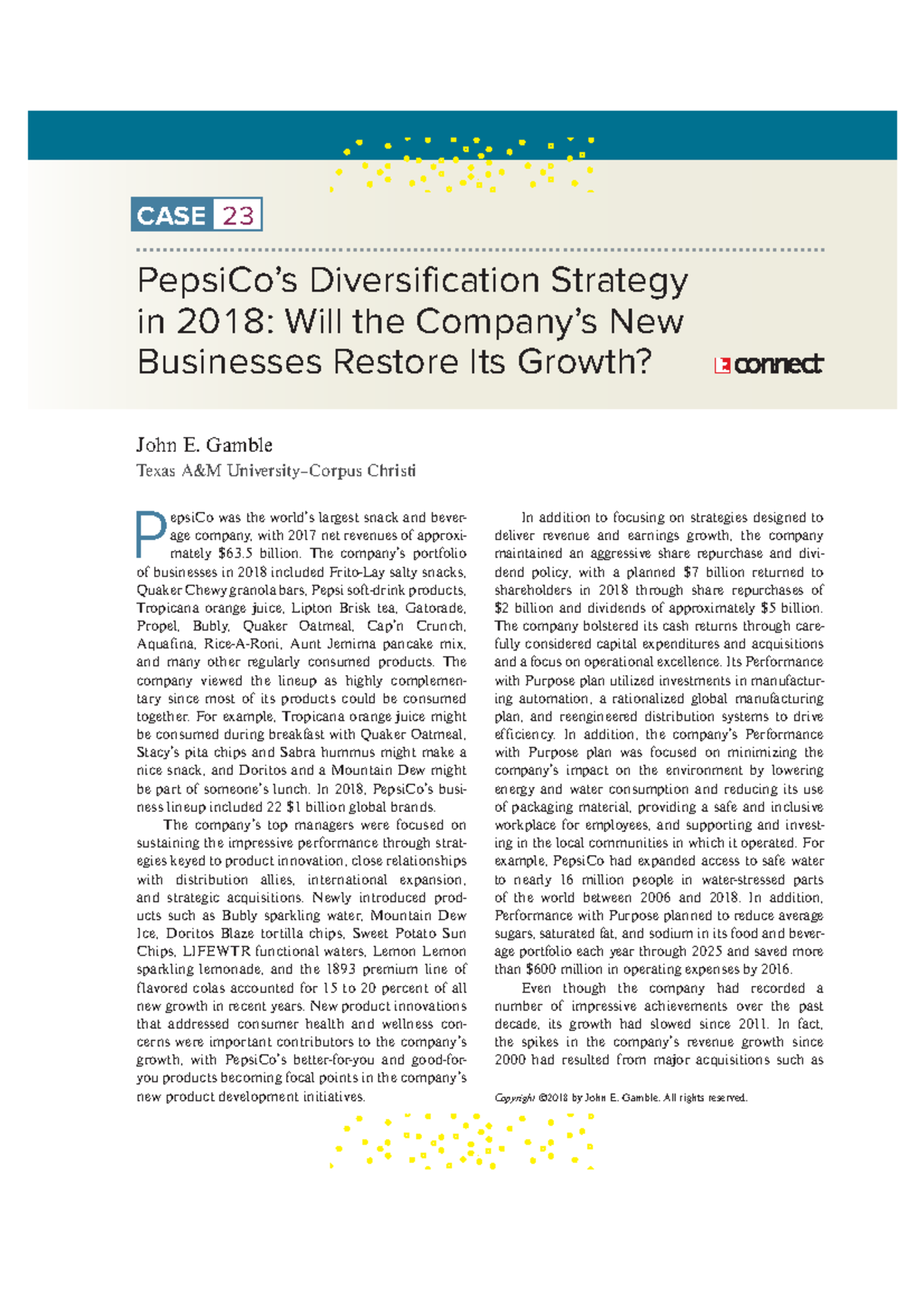 Pepsico Diversification in 2018 - Strategic management - UNPAD - Studocu