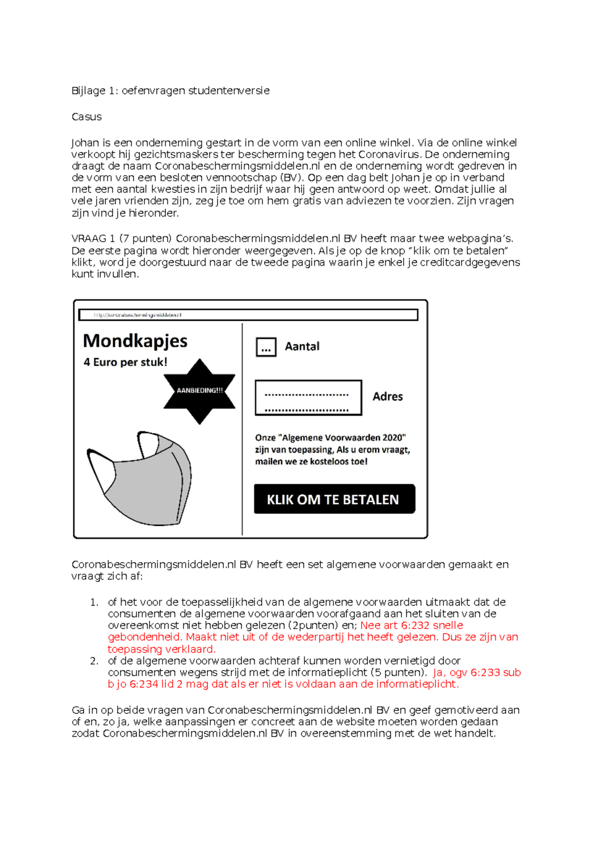 Oefentoets verbintenissenrecht hbo rechten - Verbintenissenrecht K1 ...