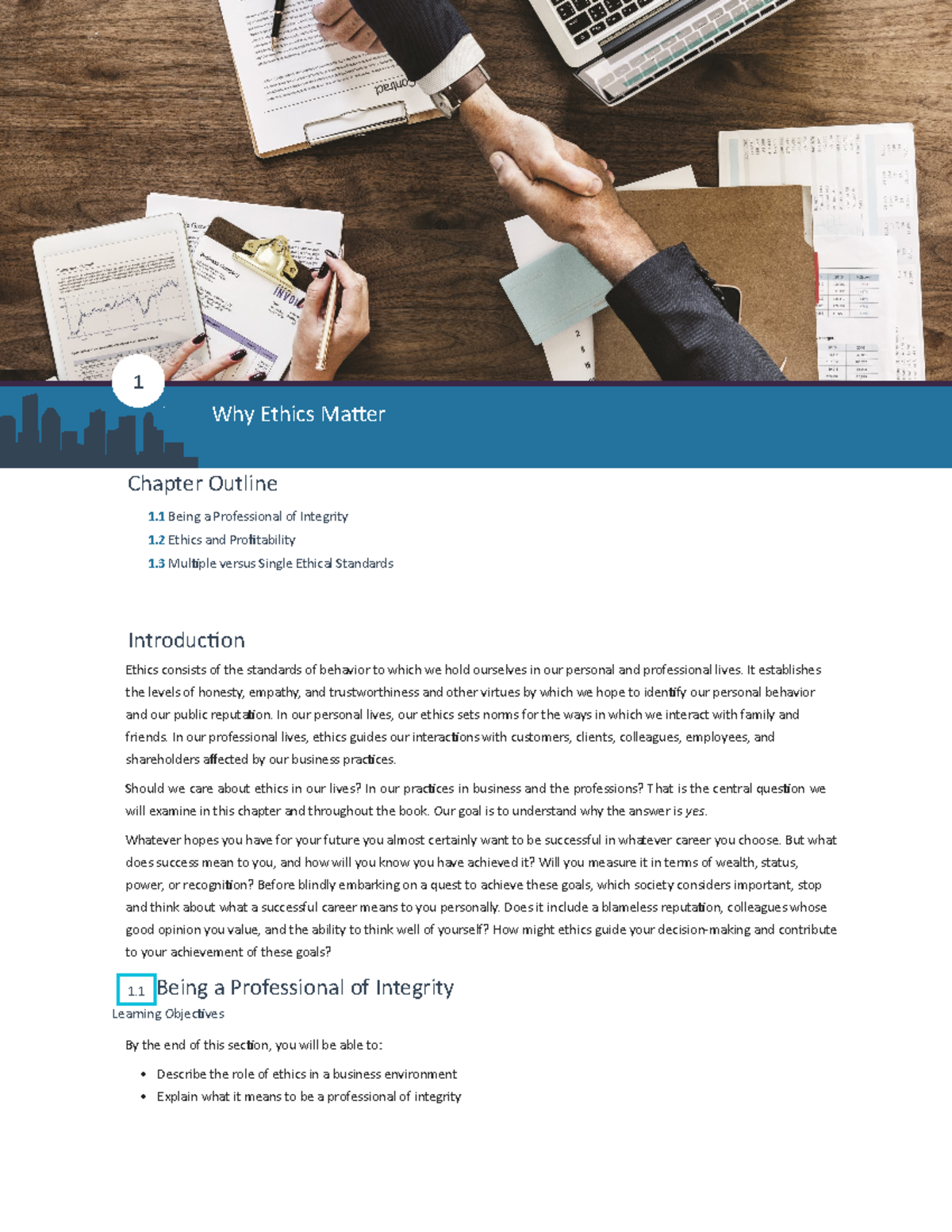 BIT 409 Session one. Business Ethics - Chapter Outline 1 Being a ...