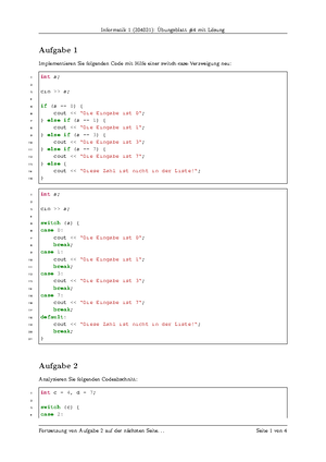 Uebungsblatt 09 - Aufgaben - Informatik 1 (304031): Übungsblatt ...