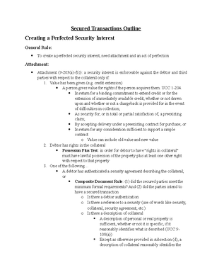 Secured Transactions - CHAPTER 1: CREATING A SECURITY INTEREST SECURED ...