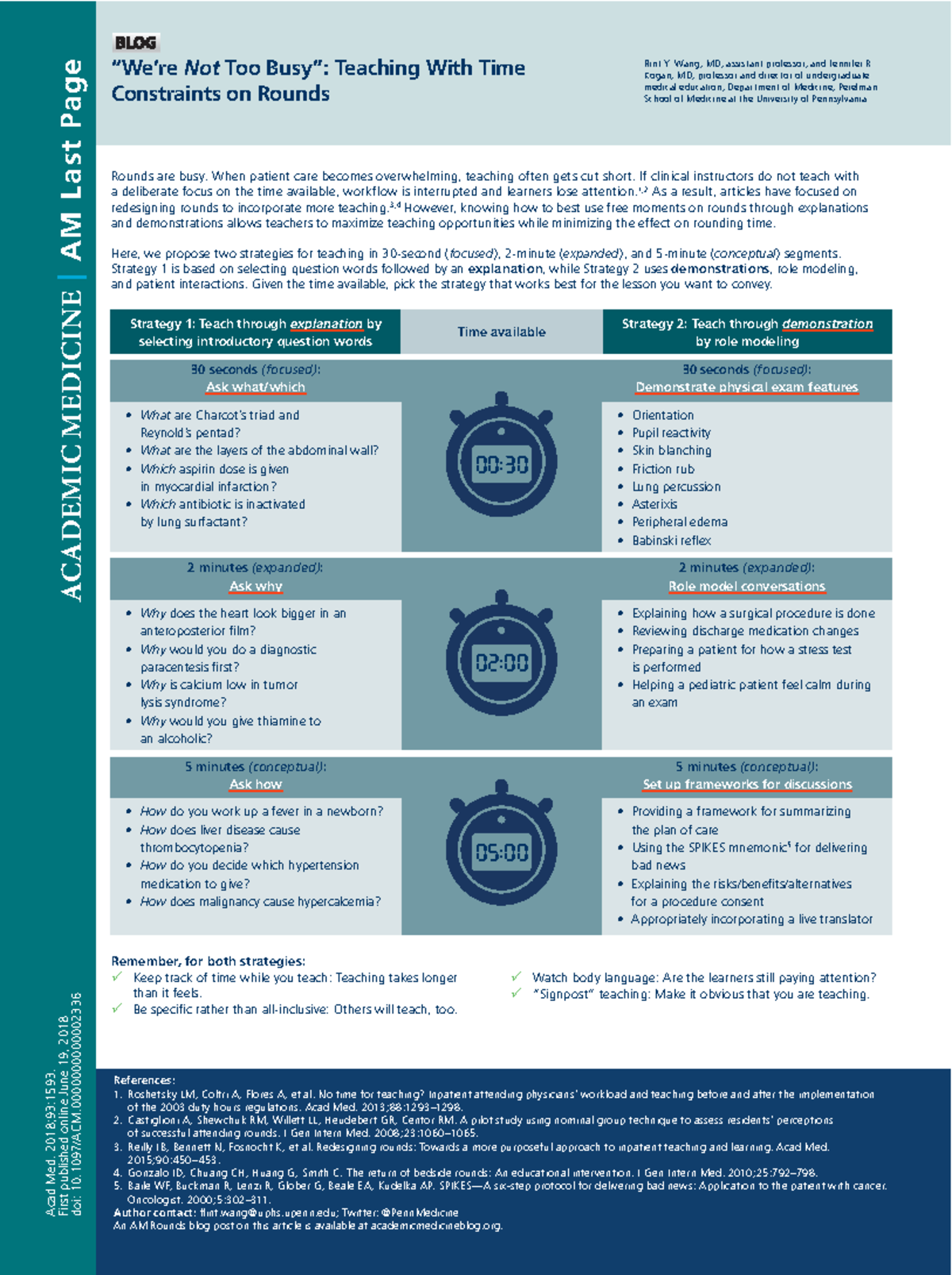 One minute teaching - Downloaded from journals.lww/academicmedicine by ...