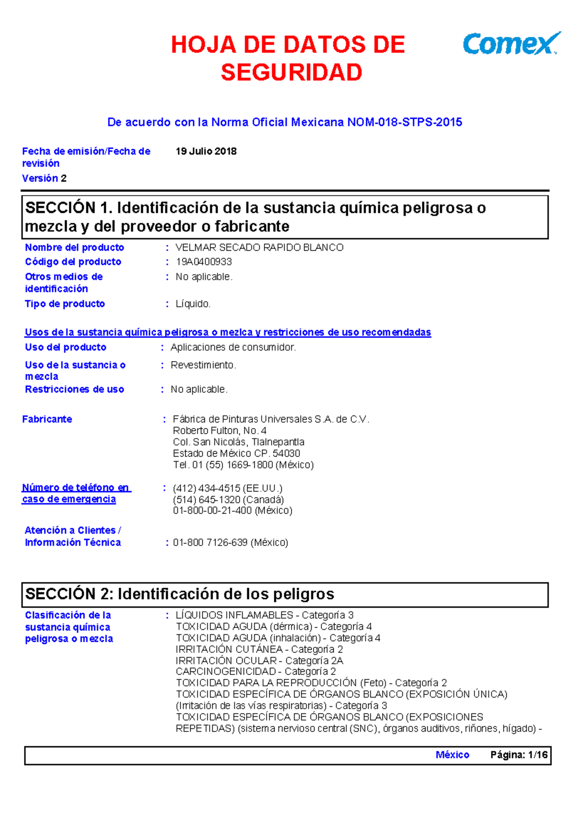 HS Velmar Secado Rapido Blanco - VELMAR SECADO RAPIDO BLANCO No ...