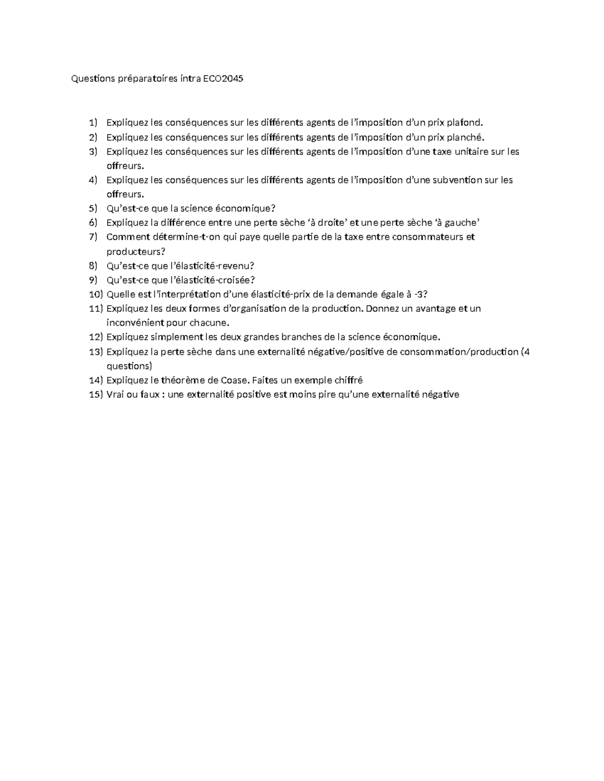 Questions préparatoires intra A24 ECO2045 - Questions préparatoires ...
