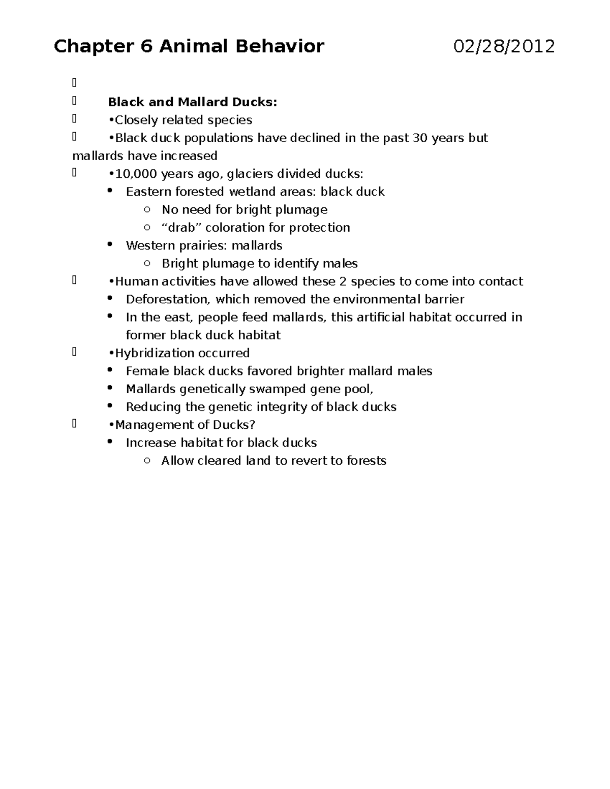 WL-Chapter 6 - Wildlife Ecology lecture notes/reading summary for ...