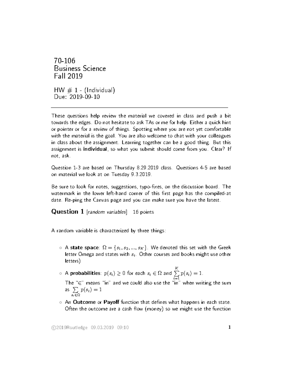 HW1 - hw 1 - 70- Business Science Fall 2019 HW # 1 - (Individual) Due ...