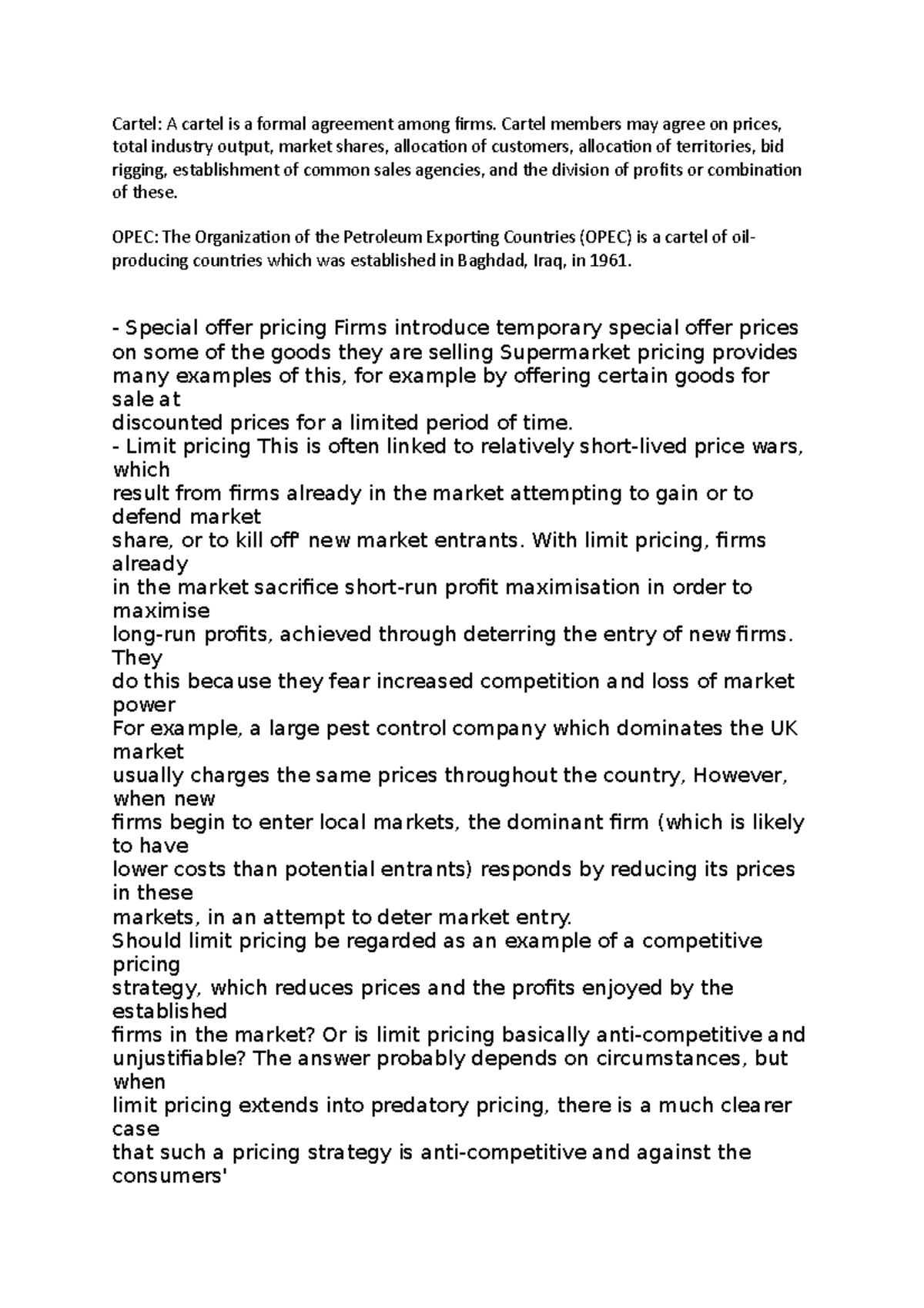 Cartel - lol - Cartel: A cartel is a formal agreement among firms ...