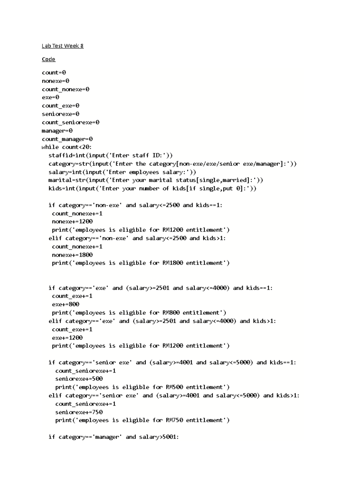 21001589 Labtest FBT0015 programming test - Lab Test Week 8 Code count ...