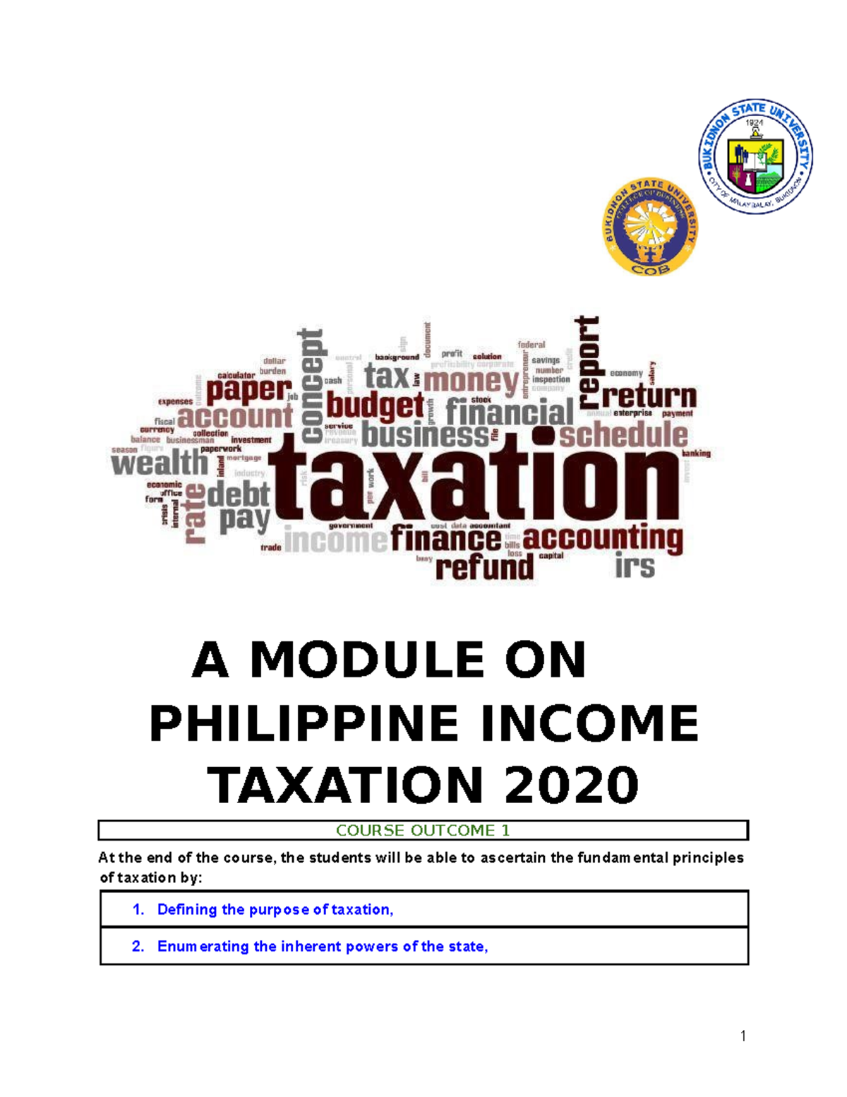 Income TAX Module- Midterm - A MODULE ON PHILIPPINE INCOME TAXATION ...
