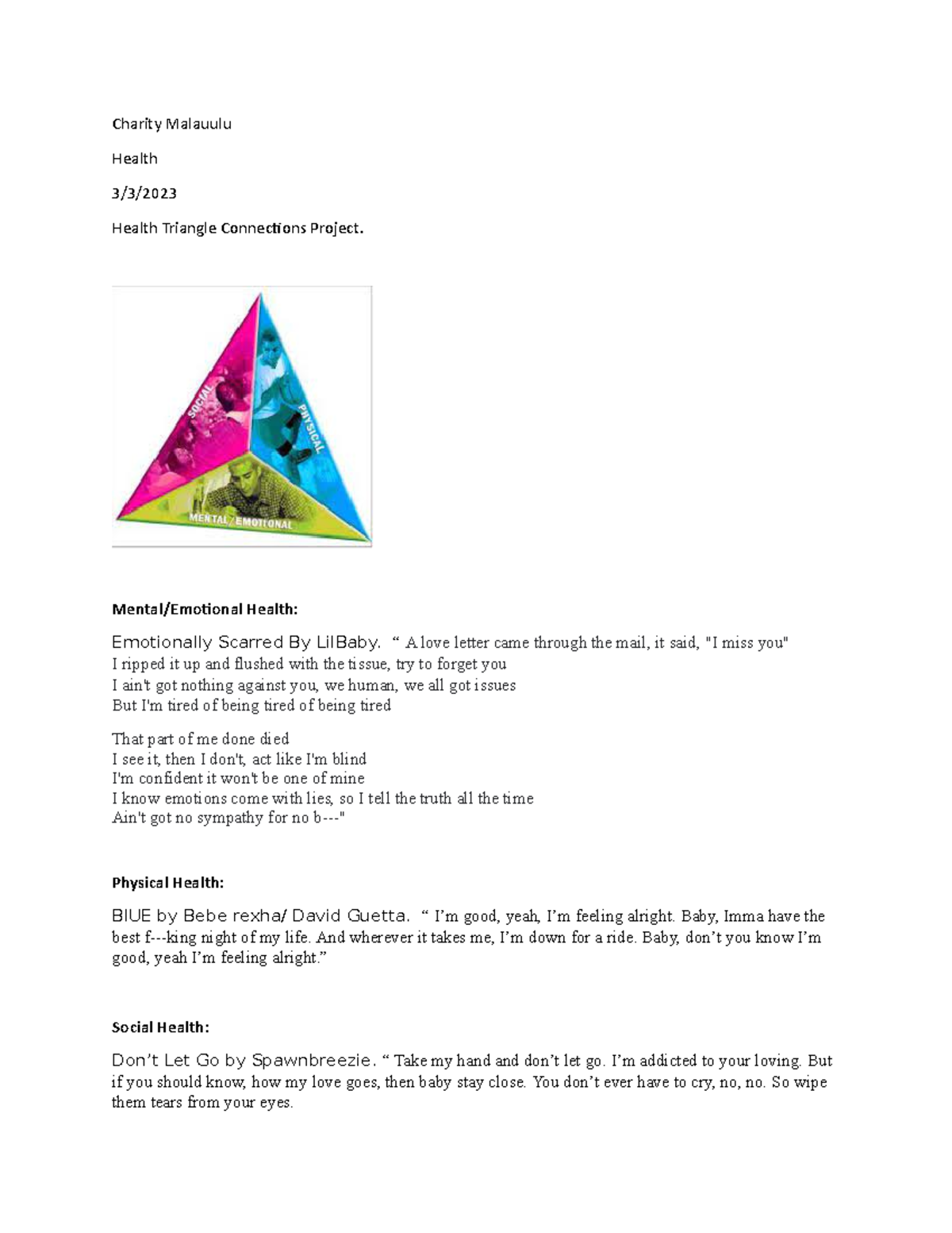 Health Triangle Connections Project - Charity Malauulu Health 3/3 ...