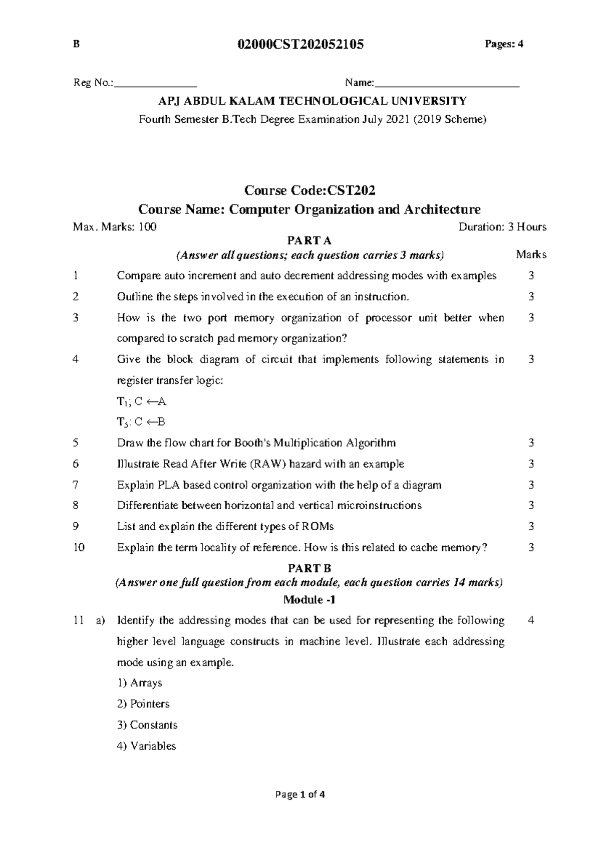 Py5 - question paper - 02000CST Course Code:CST 202 Course Name ...