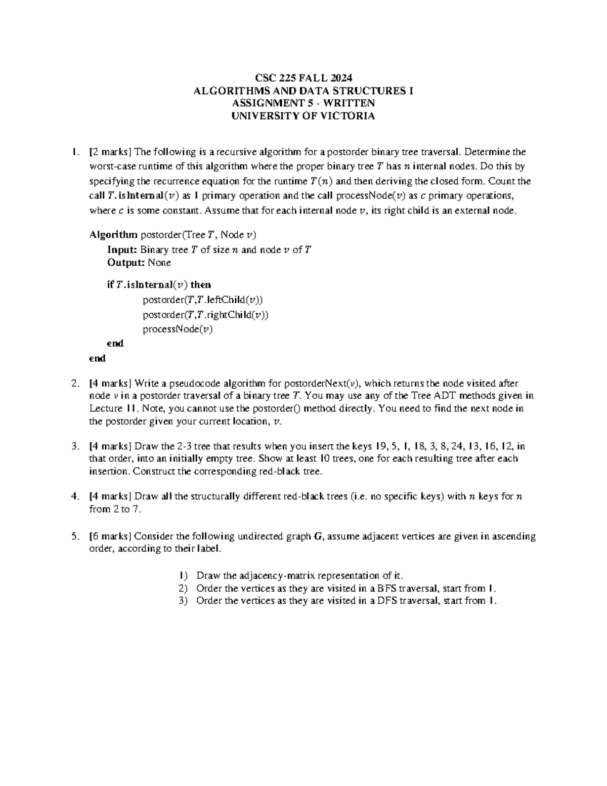 Assignment 5 - slides - CSC 22 5 FALL 2024 ALGORITHMS AND DATA STRUCTURES I ASSIGNMENT 5 ...