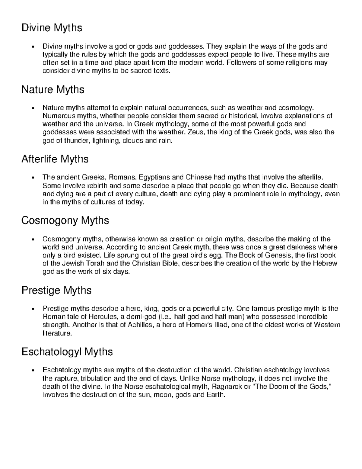 Divine Myths - They explain the ways of the gods and typically the ...