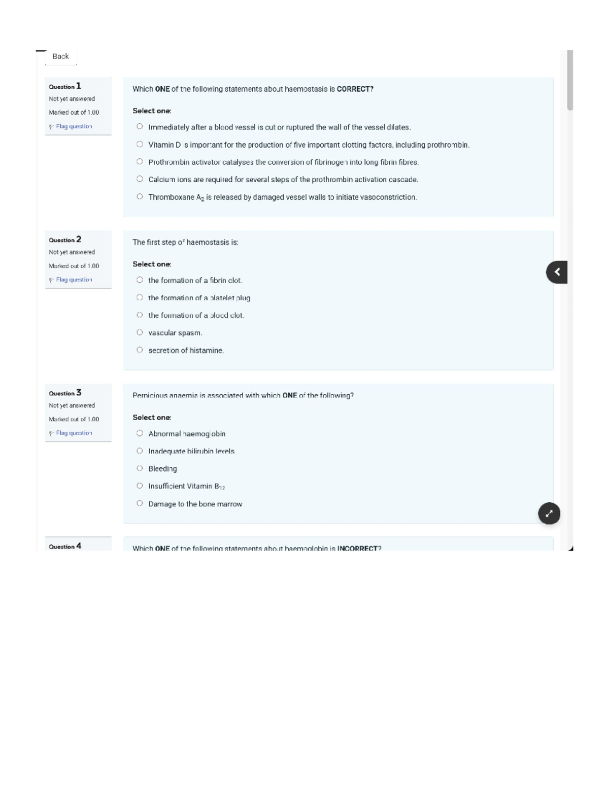 Blood knowledge consolidation quizzes - QUESTION 2 A 30-year-old woman ...