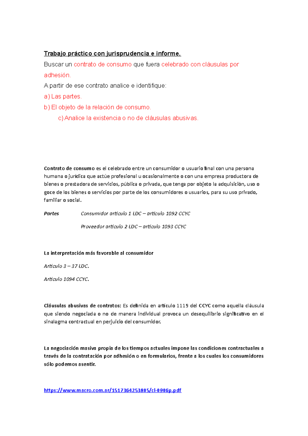 Contrato De Consumo Definicion Derecho Del Consumidor Y Del Usuario