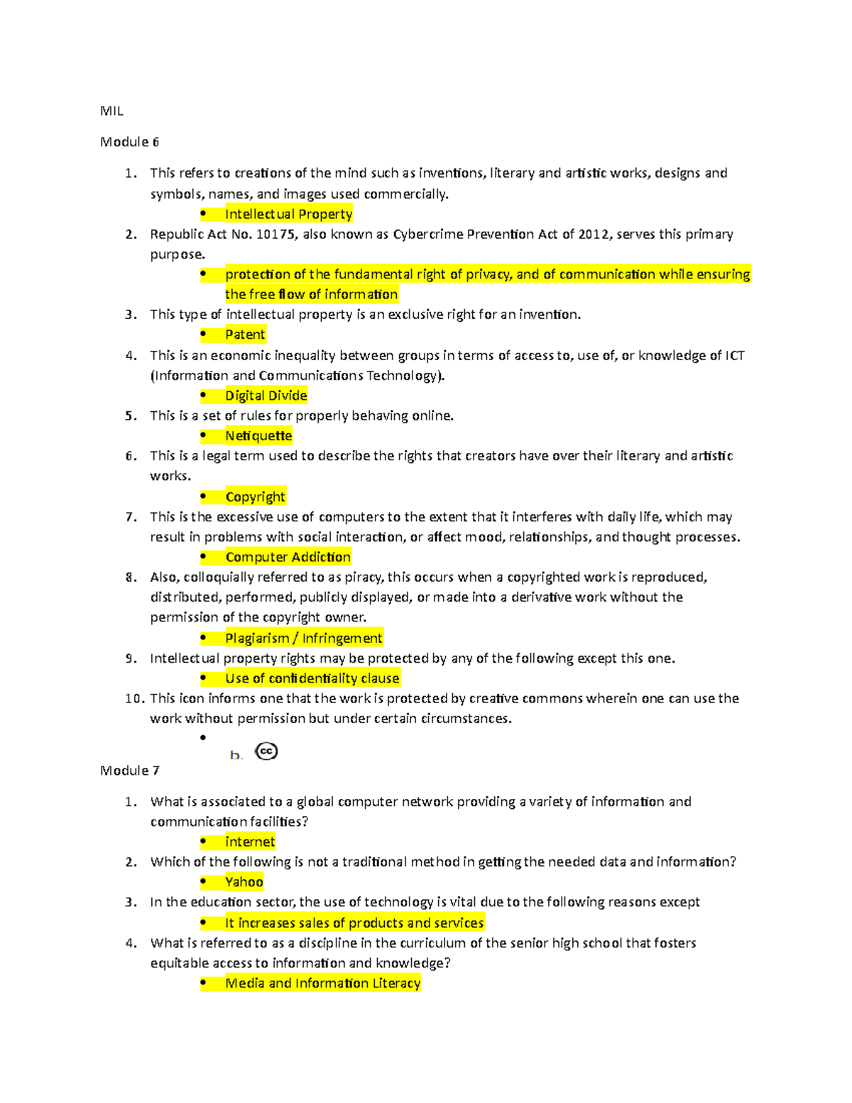 MIL Pointers Review - essays - MIL Module 6 This refers to creations of ...