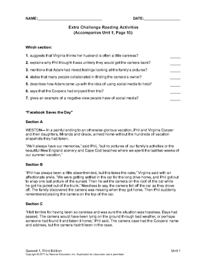 TEST-1-5 - Unit tests - TEST 1 Listening 1. I know what you mean, but ...