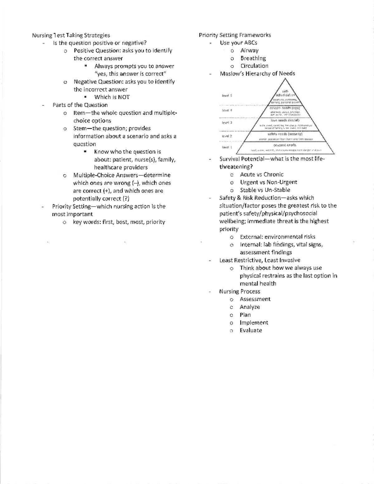 Study Tips - Nursing Test Taking Strategies - ls the question positive ...