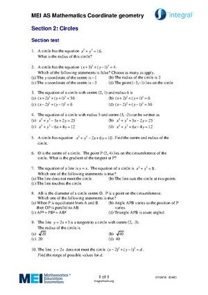 MEI AS Test T3 - Good good - MEI AS Mathematics Trigonometry 1 of 2 01 ...
