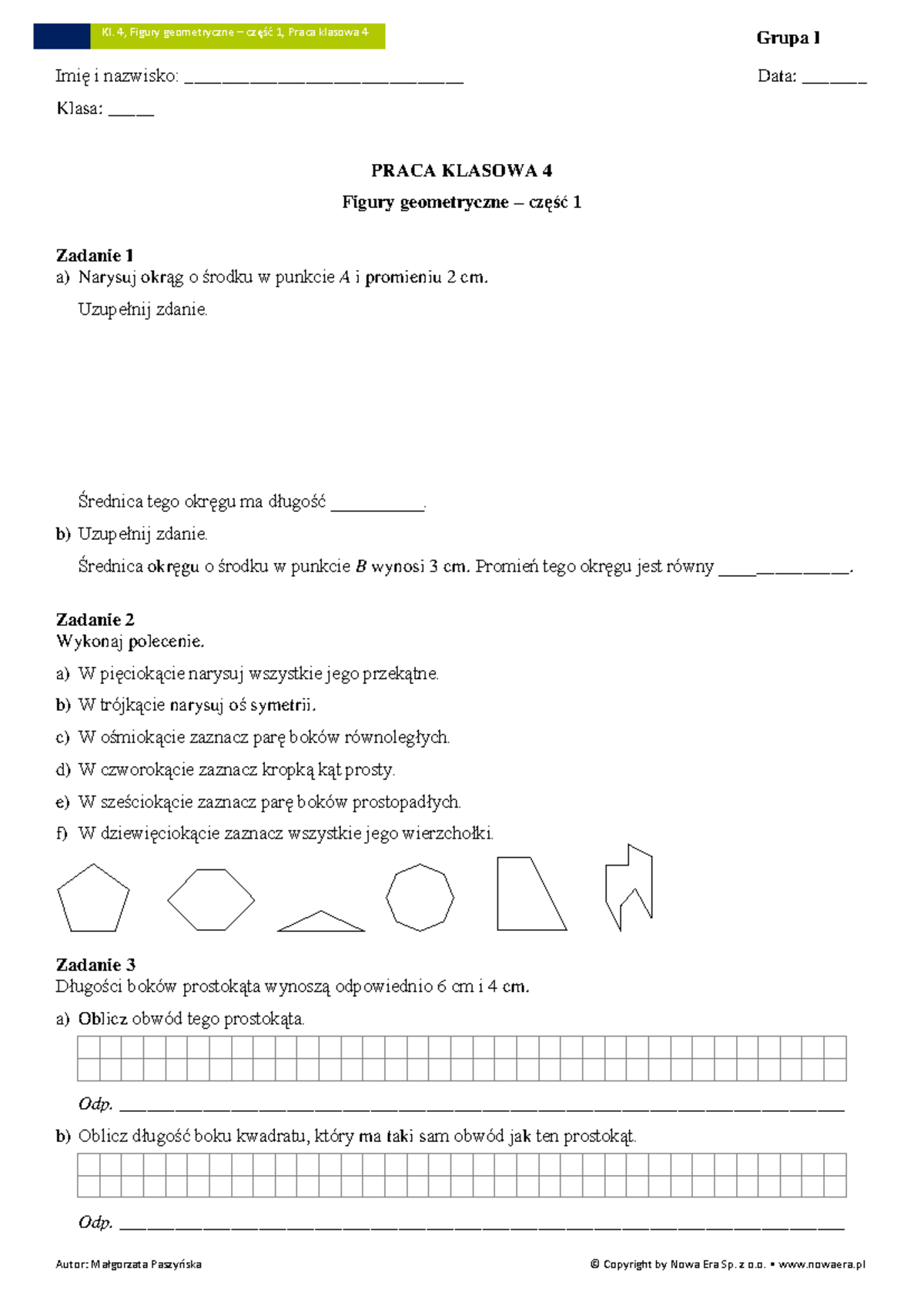 Figury Geometryczne Klasa 4