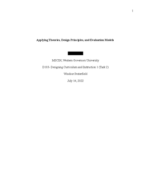 WGU Curriculum Map- Task 4 - WGU Curriculum Map Template General ...