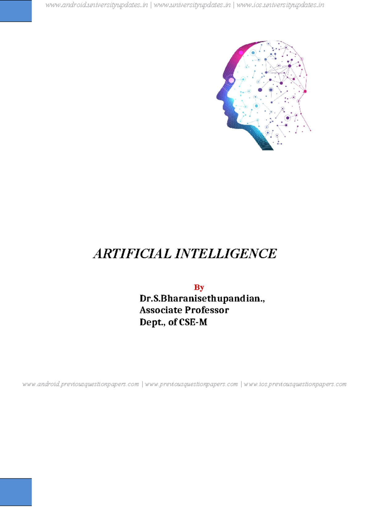 AI Lecture Notes - By Dr.S., Associate Professor Dept., of CSE-M ...