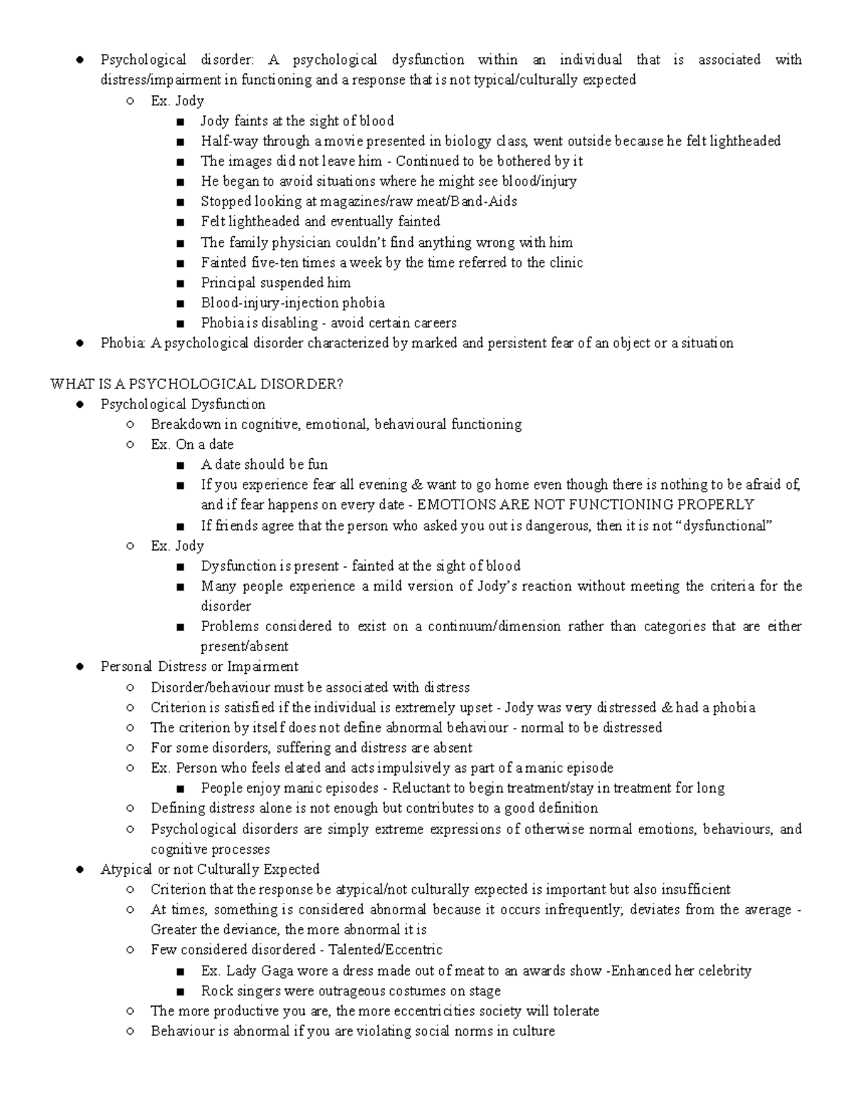 Assignment for Psychopathology 257 - 2020 - Psychological disorder: A ...