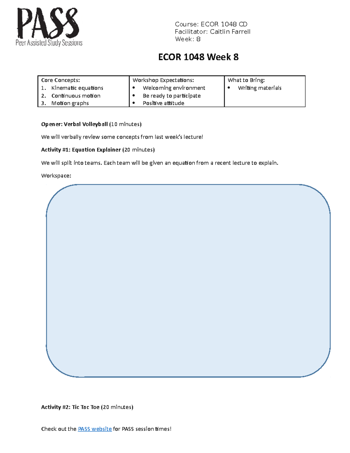 ECOR 1048 practice worksheet - Course: ECOR 1048 CD Facilitator ...