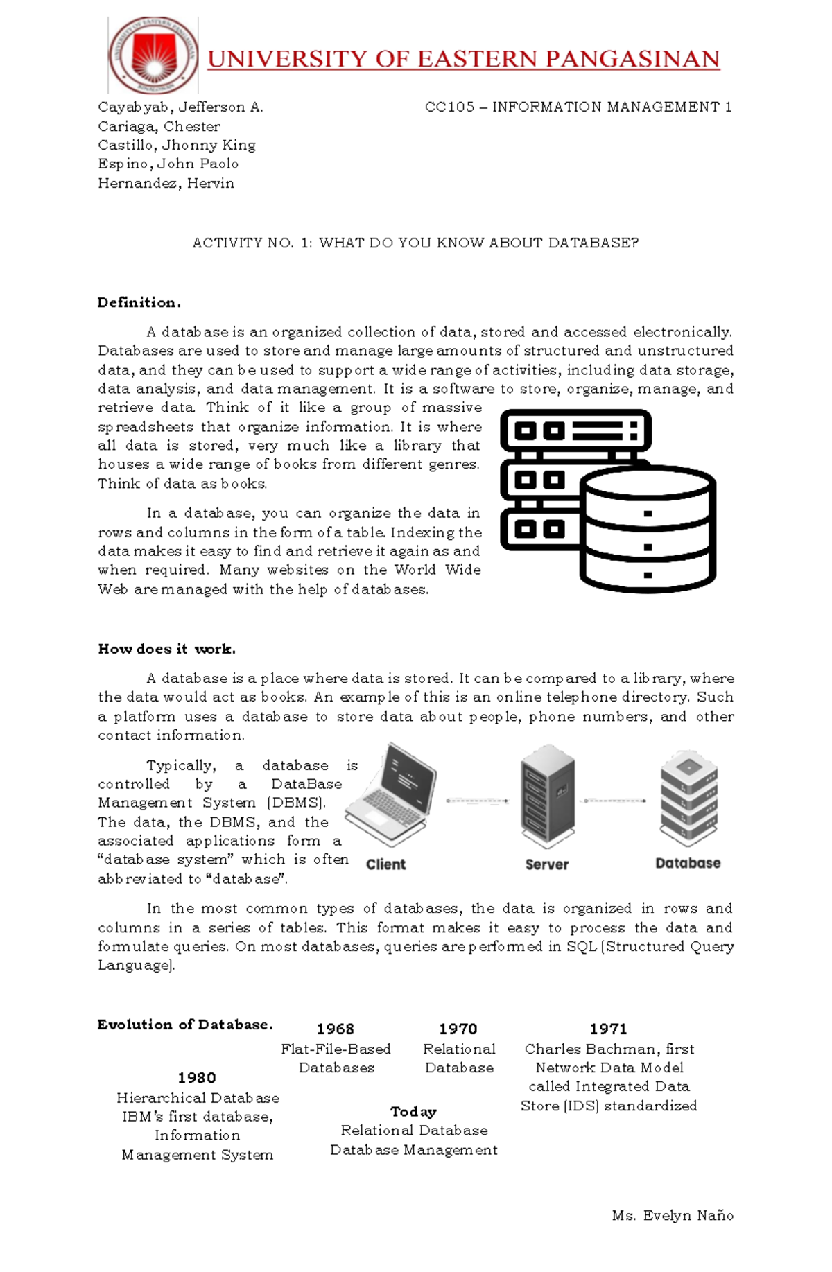 What do you know about Database - Ms. Evelyn Naño 1968 Flat-File-Based ...