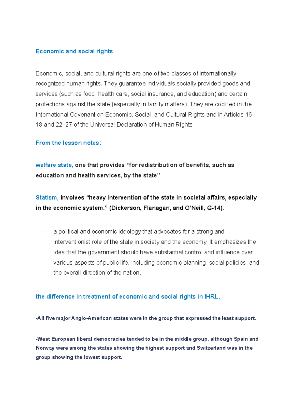 Lesson 7 - Economic and social rights. Economic, social, and cultural ...