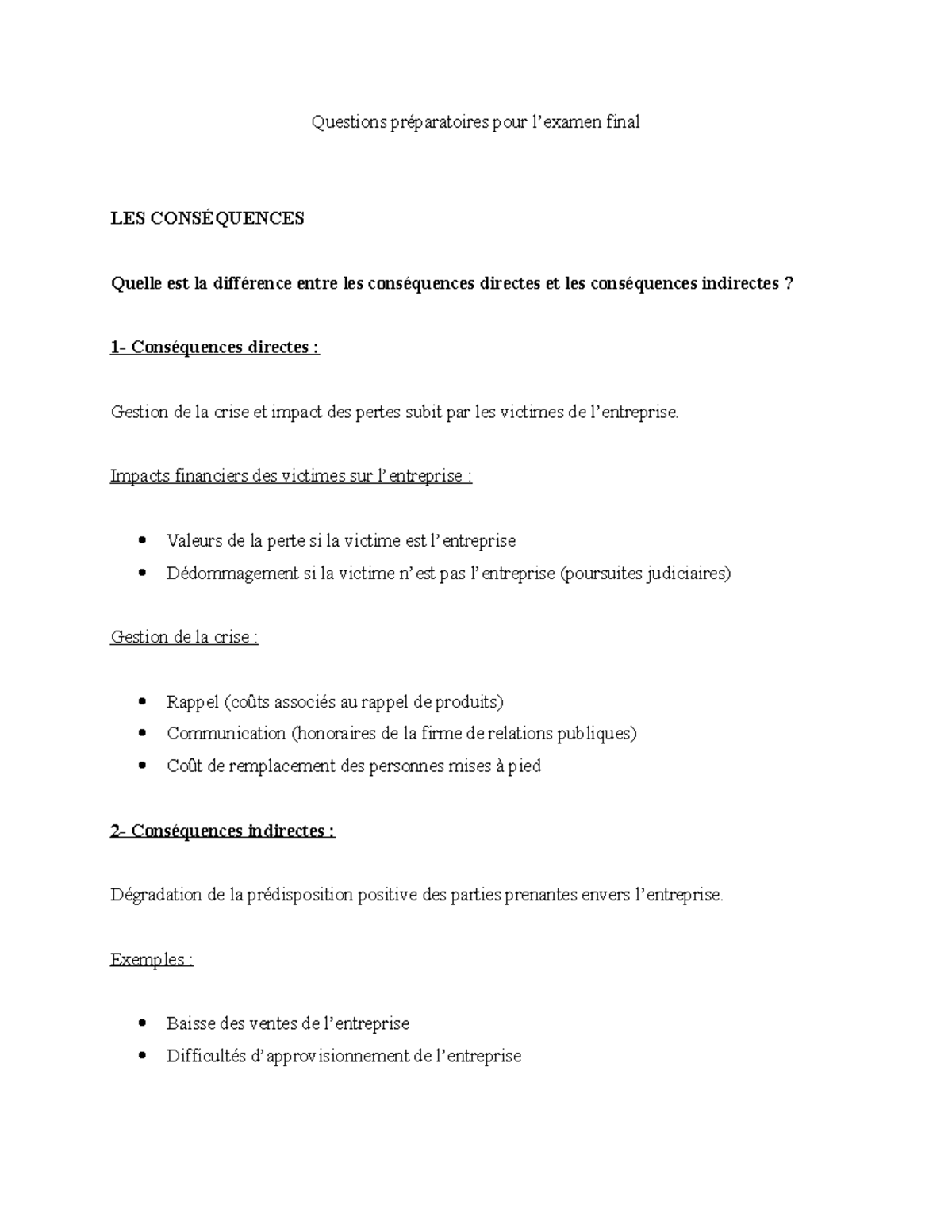 Révision-Final - Notes de cours 8-15 - Questions préparatoires pour l ...