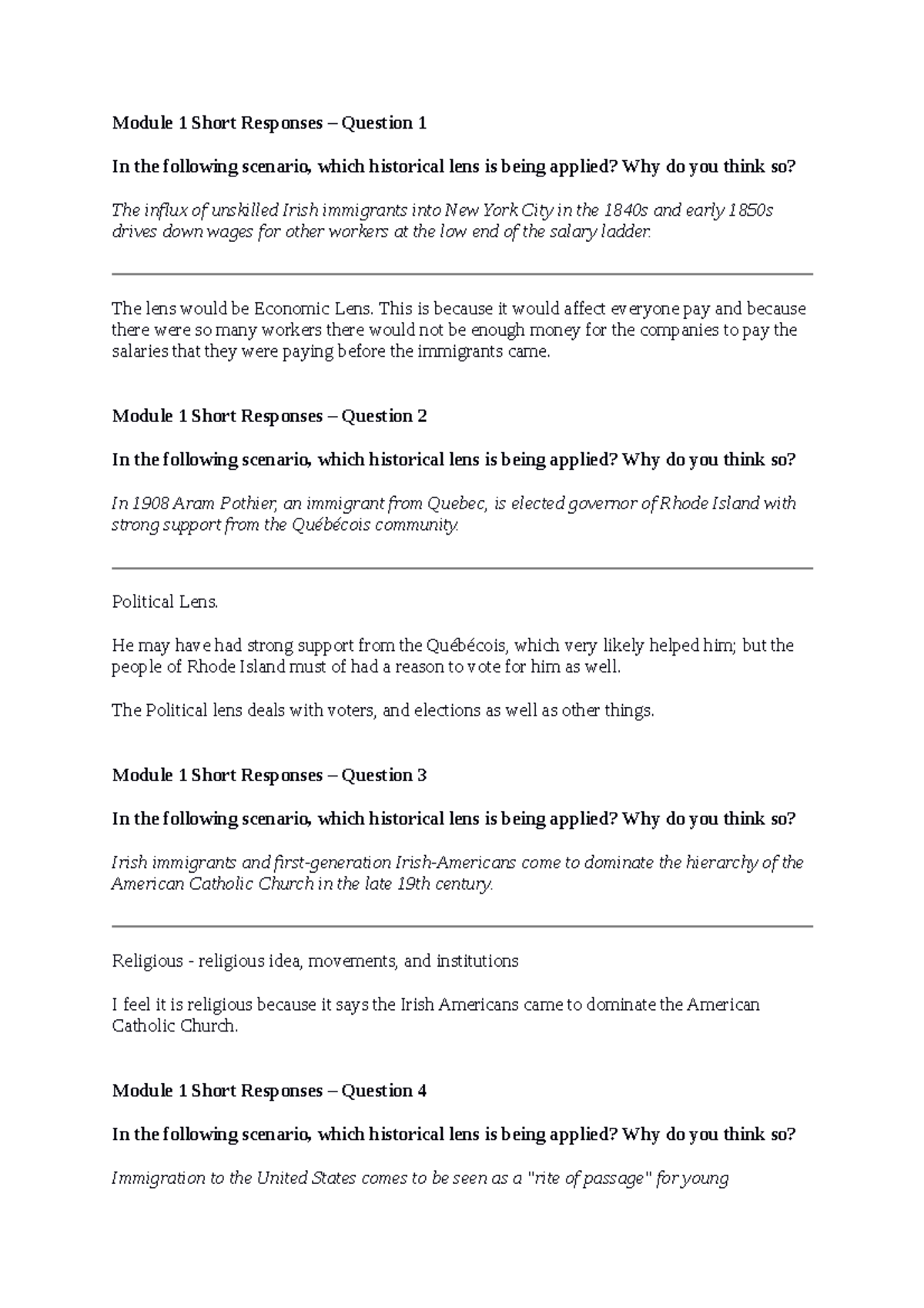 Module 1 Short Responses - Module 1 Short Responses – Question 1 In the ...