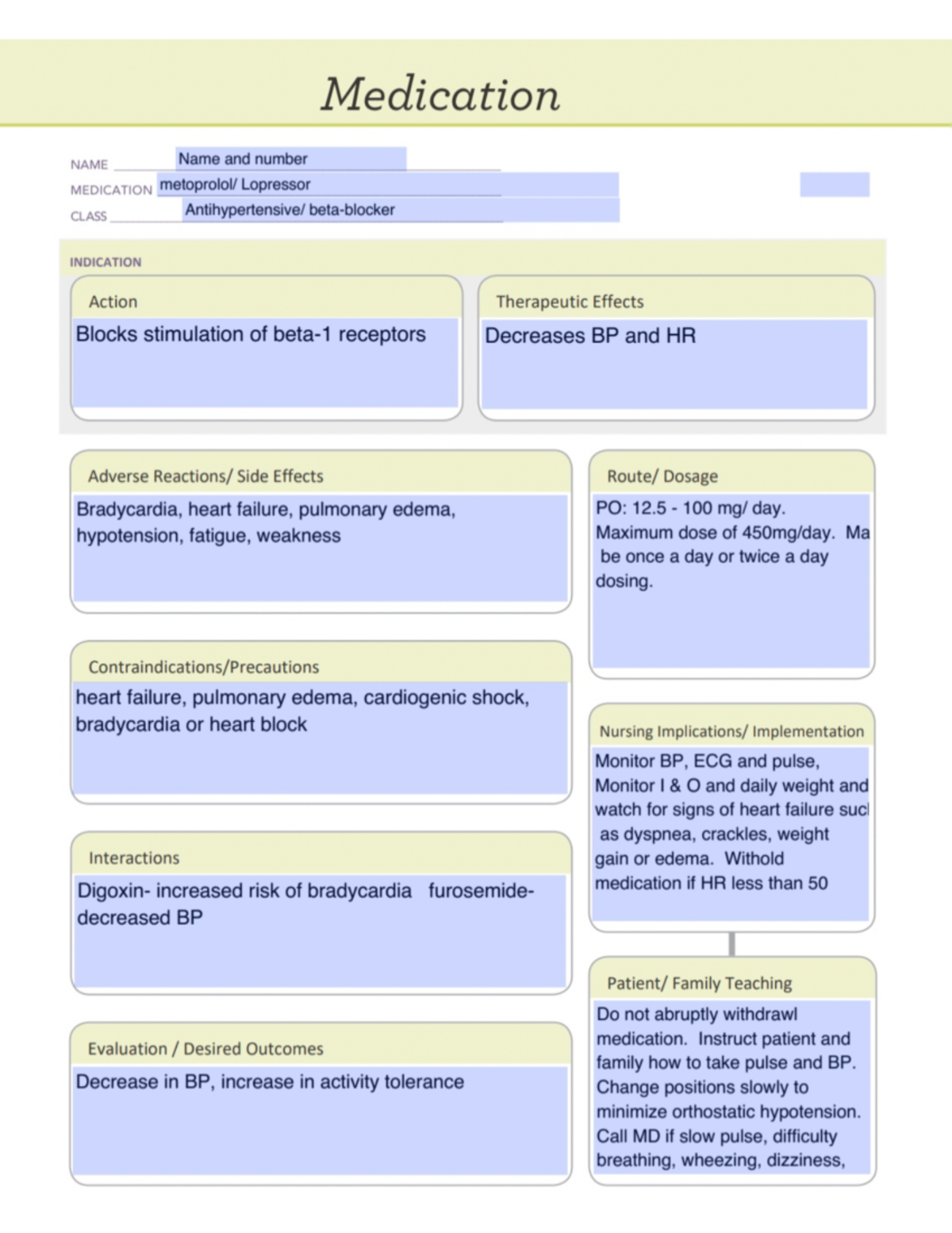 Digoxin Med Sheet - NURS 403 - Studocu