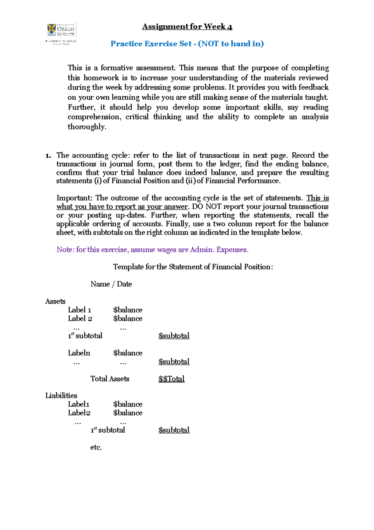 HW-Part 1 for Week 4 - week 4 tutorial homework - Assignment for Week 4 ...