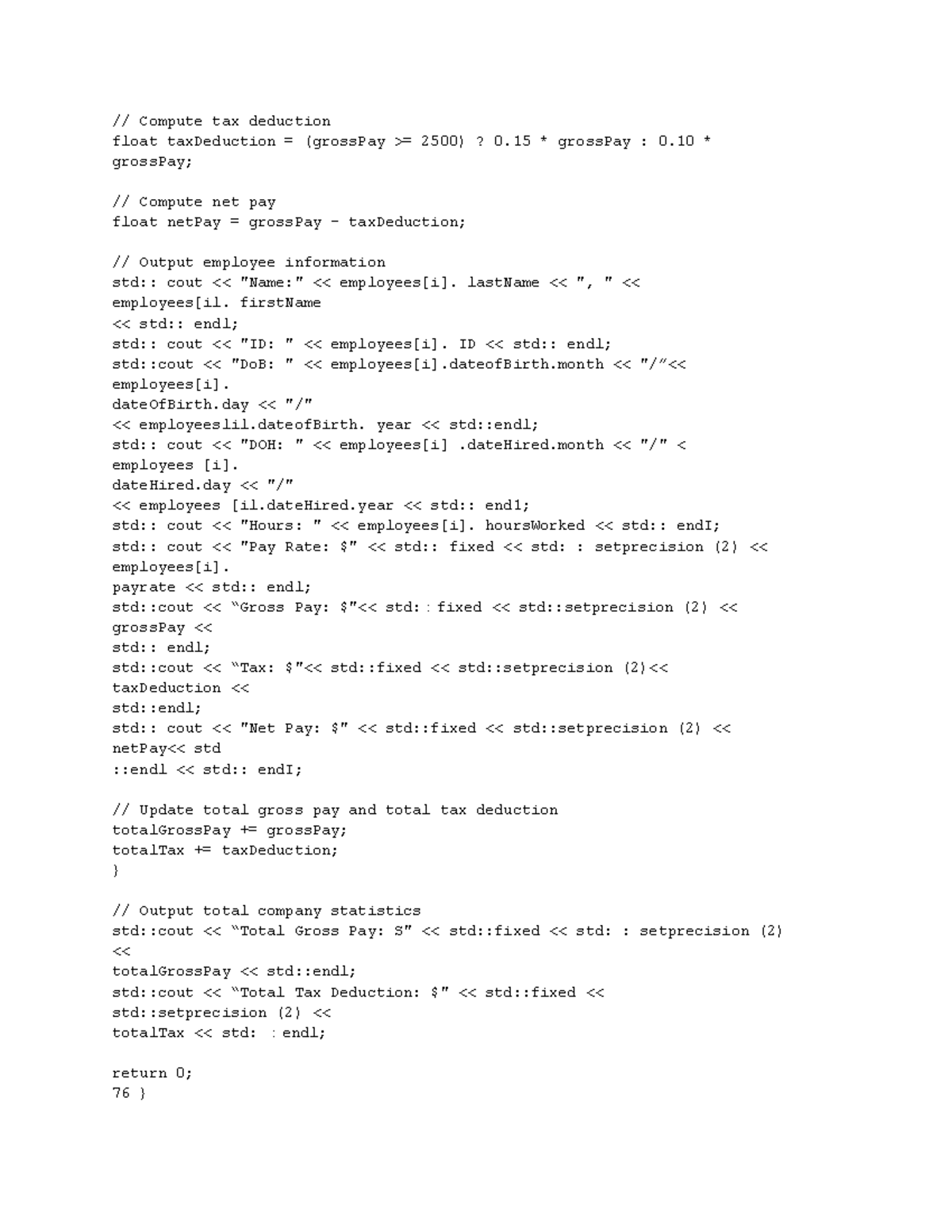 LAB%202%20 - lab assignmnet 2-3 prof njatu - // Compute tax deduction float taxDeduction ...