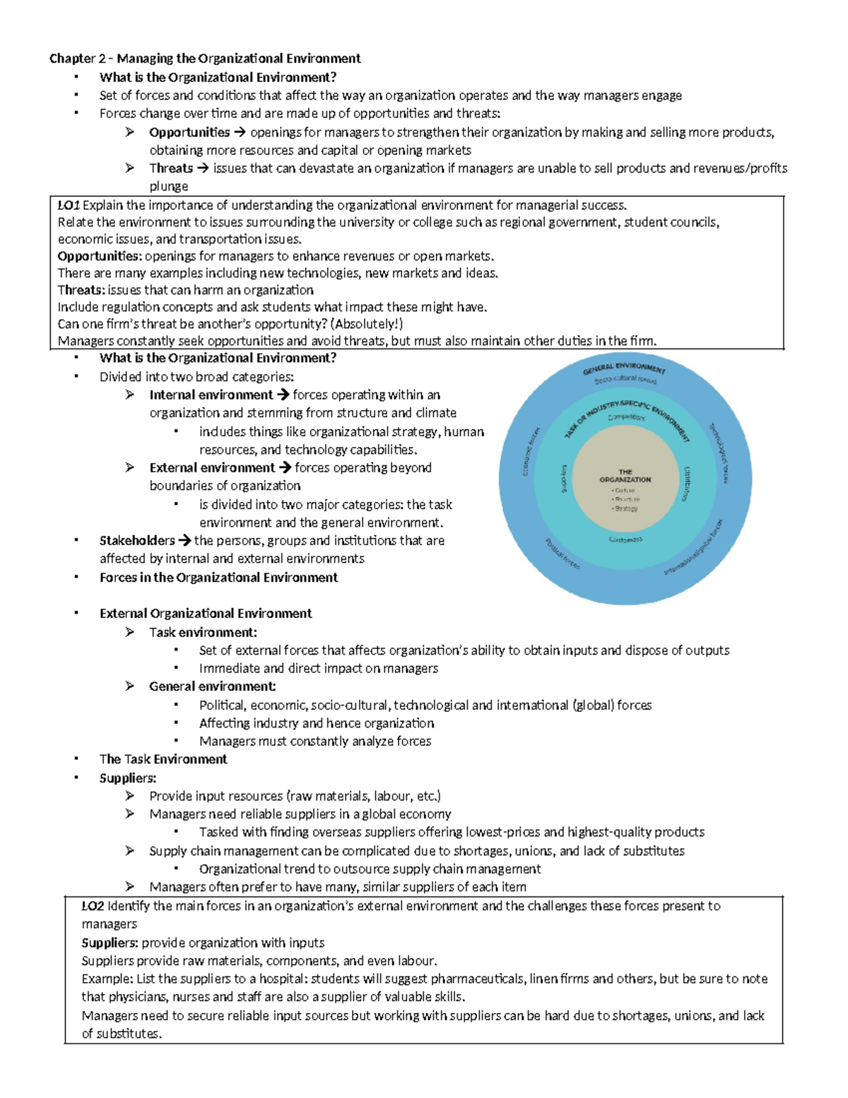 Chapter 2 - Chapter 2 - Managing the Organizational Environment - What ...