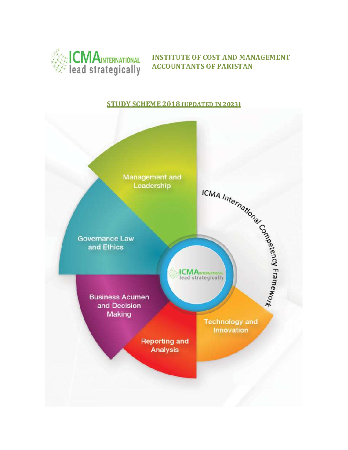 Study Scheme 2018 Updated in 2023 [w.e.f - INSTITUTE OF COST AND ...