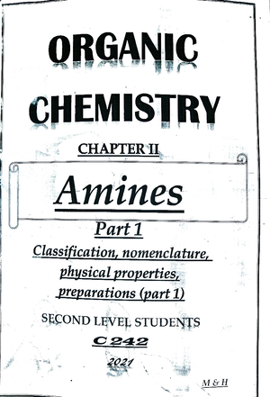 Amines - organic chemistry - Studocu