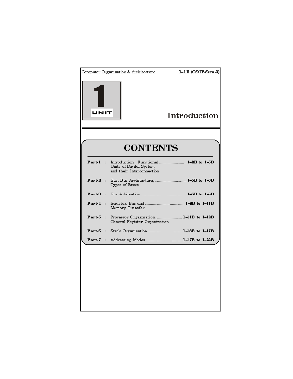 COA Study Materials-1 - Computer Organization & Architecture 1–1 B (CS ...