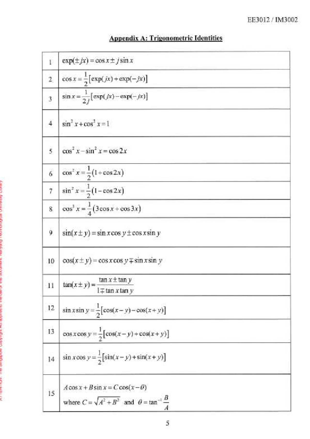 3011 appendix answer keys - EE3011 - Studocu