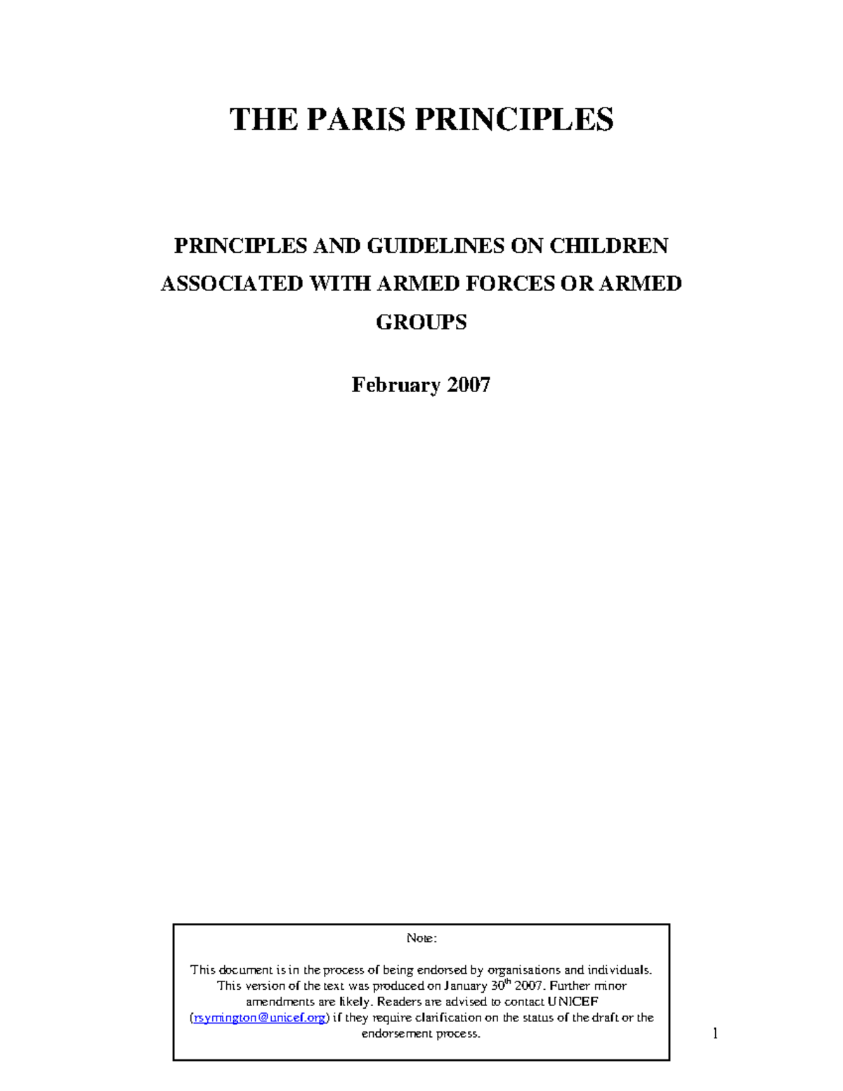 Paris Principleson Children Associated with armed groups - THE PARIS ...