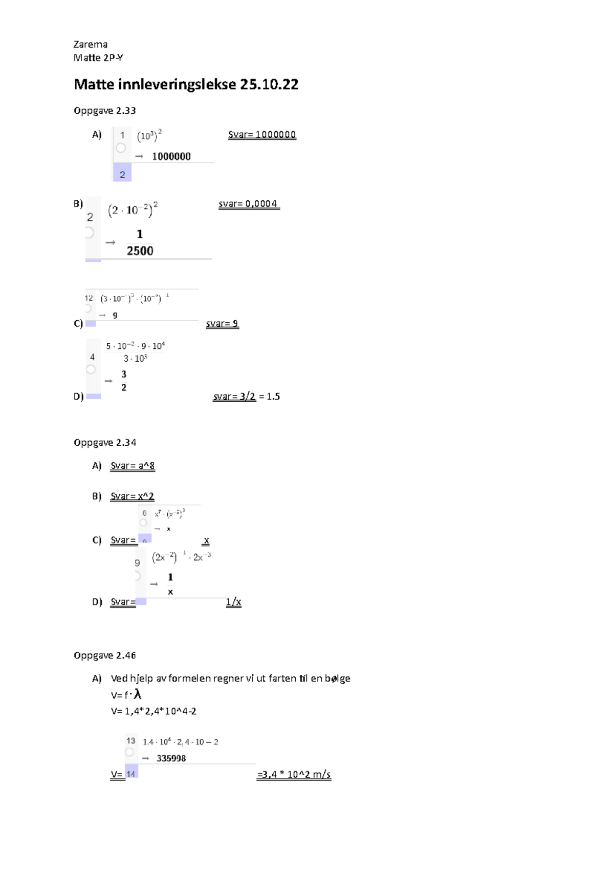 2PY innlevering 25 - kort - Zarema Matte 2P-Y Matte innleveringslekse ...