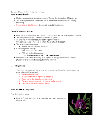 Genetics Exam 2 Study Guide - Study Guide for Exam II (Chap 8-12) 1 ...