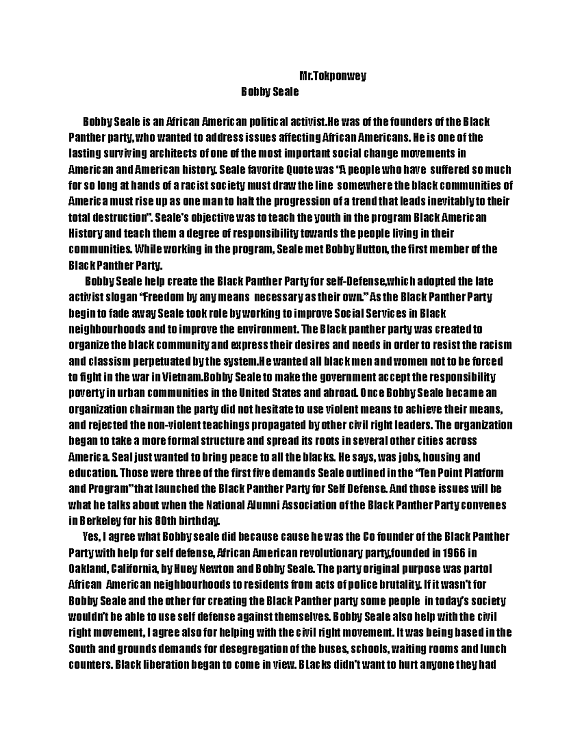 Untitled document-7 - prof m - Mr Bobby Seale Bobby Seale is an African ...