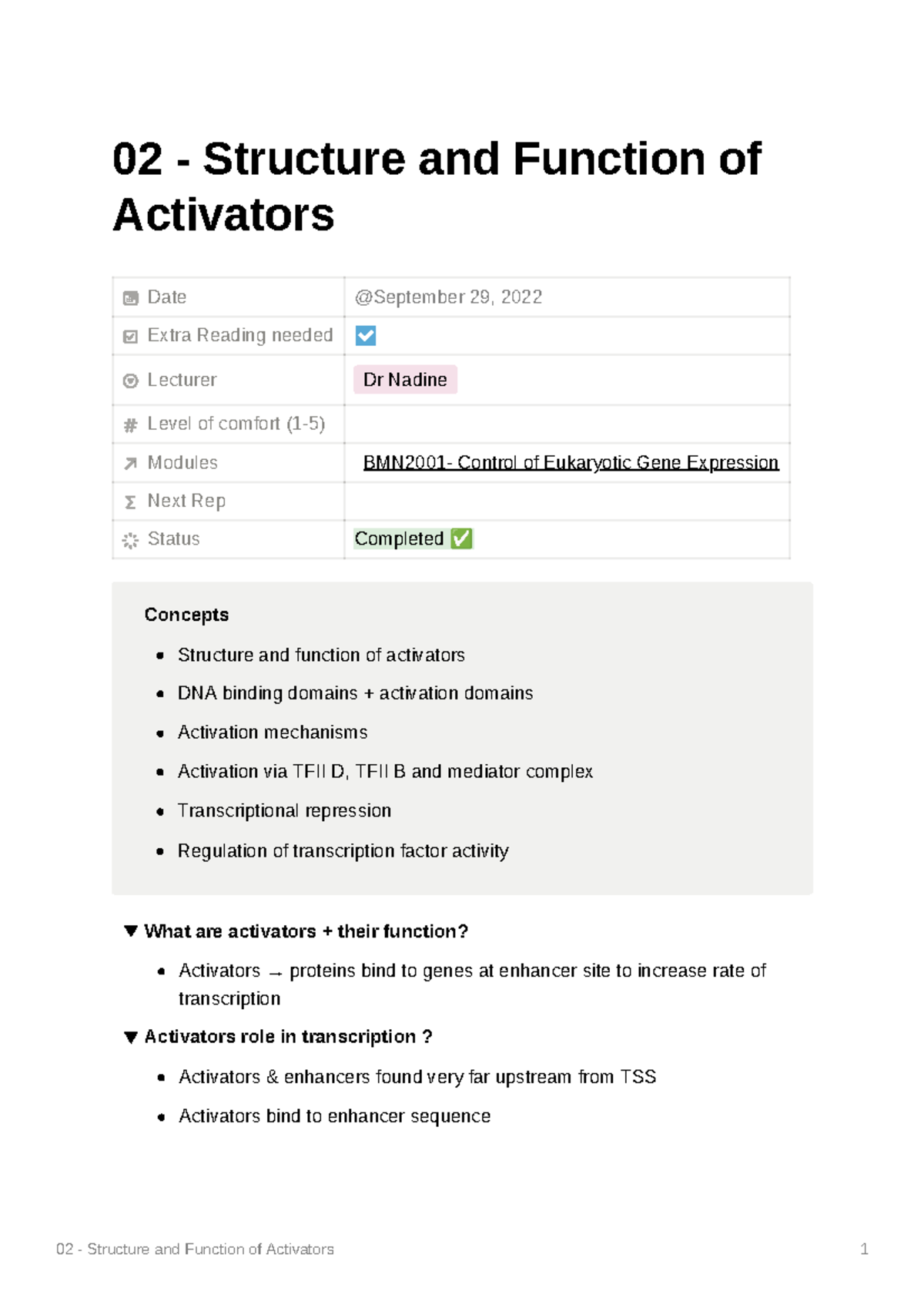 02 - Structure and Function of Activators - 02 - Structure and Function ...